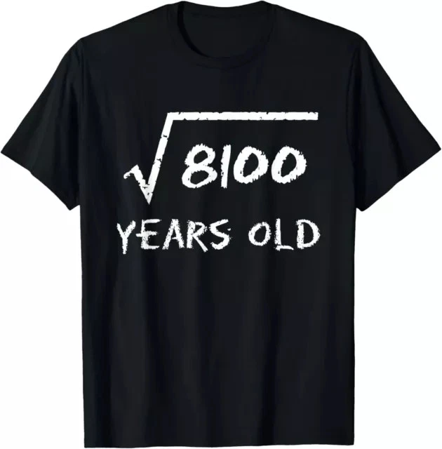 Hot Trending T-Shirt With Square Root 8100 90Th Birthday 90 Years Old ...