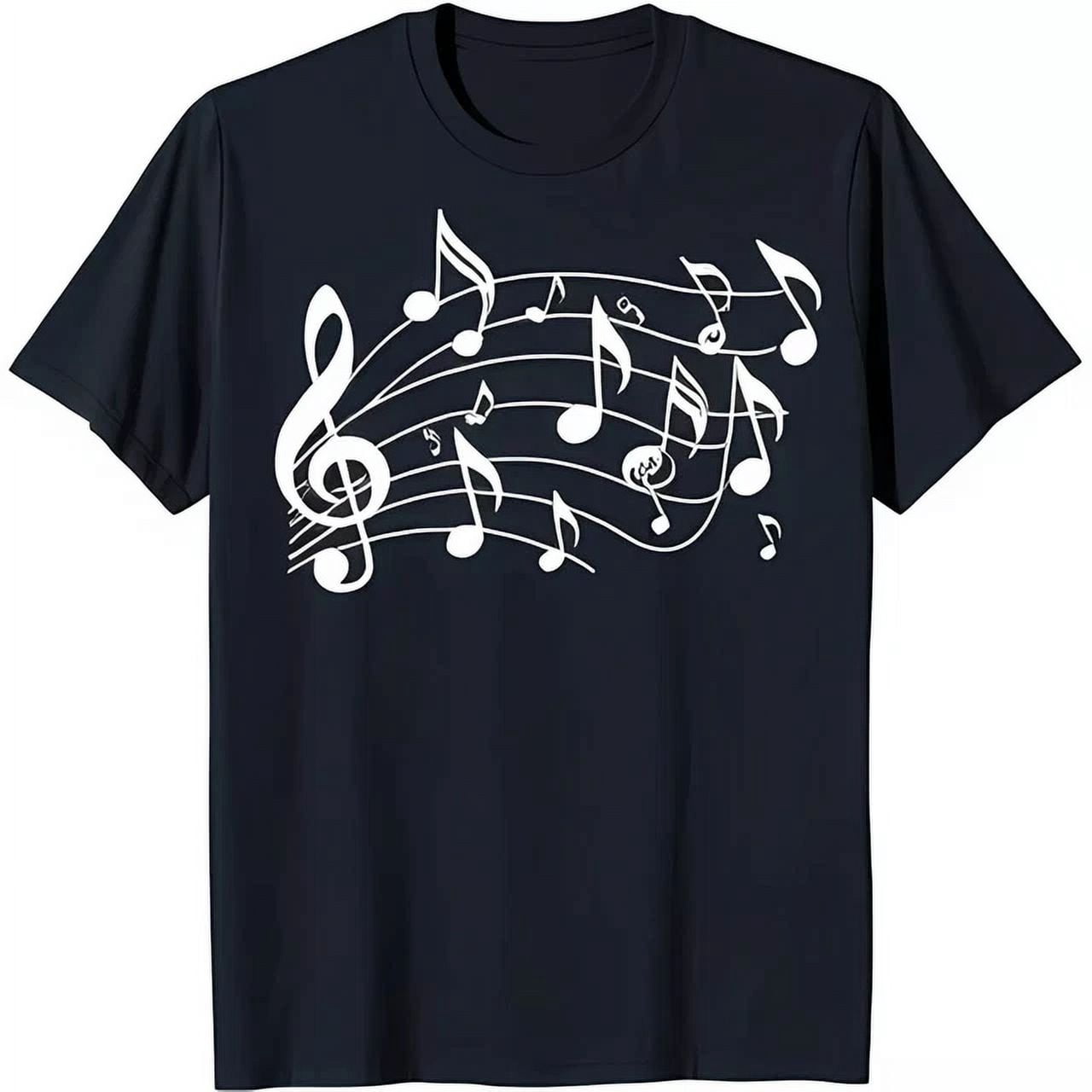Hot Trending T-Shirt With Stylish Black With White Musical Notes ...