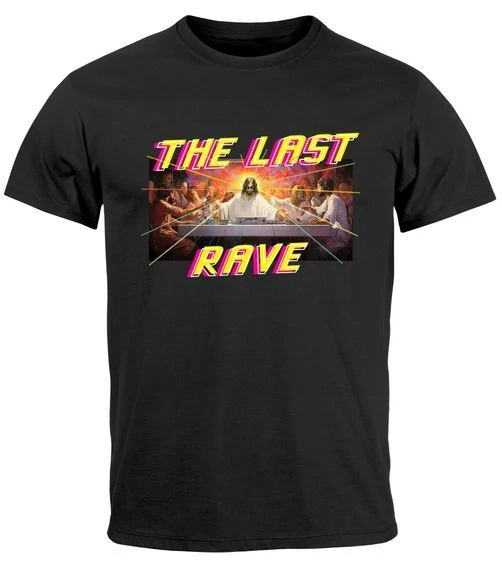 Hot Trending T-Shirt With Techno The Last Rave Parody The Last Supper ...
