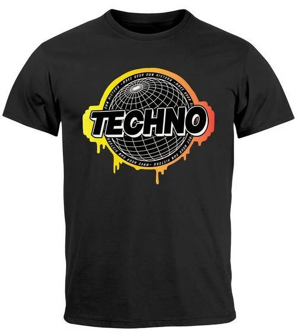 Hot Trending T-Shirt With Techno World Print Print Music Electronic ...