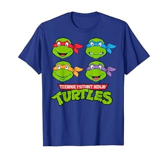 Hot Trending T-Shirt With Teenage 16-Bit Turtle Heads T-Shirt Design ...