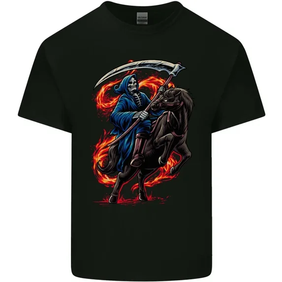 Hot Trending T-Shirt With The Grim Reaper On Horseback T-Shirt Design ...