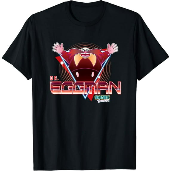 Hot Trending T-Shirt With The Hedgehog Dr. Eggman Retro Neon Logo ...
