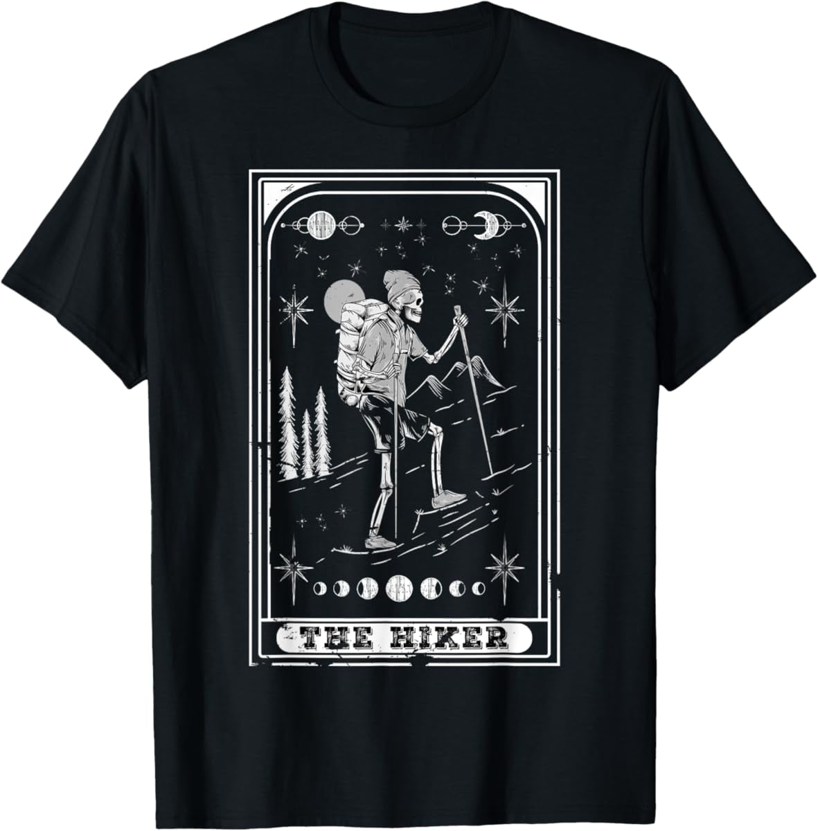 Hot Trending T-Shirt With The Hiker Goth Skeleton Tarot Card Nature ...