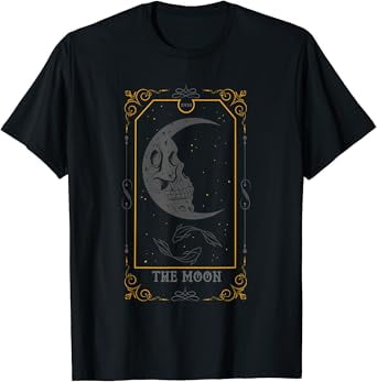 Hot Trending T-Shirt With The Moon Arcana Tarot Card Witchcrt Skeleton ...