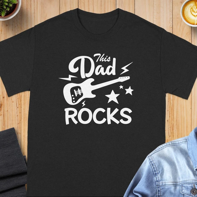 Hot Trending T-Shirt With This Dad Rocks T-Shirt, Guitar Dad Tee ...