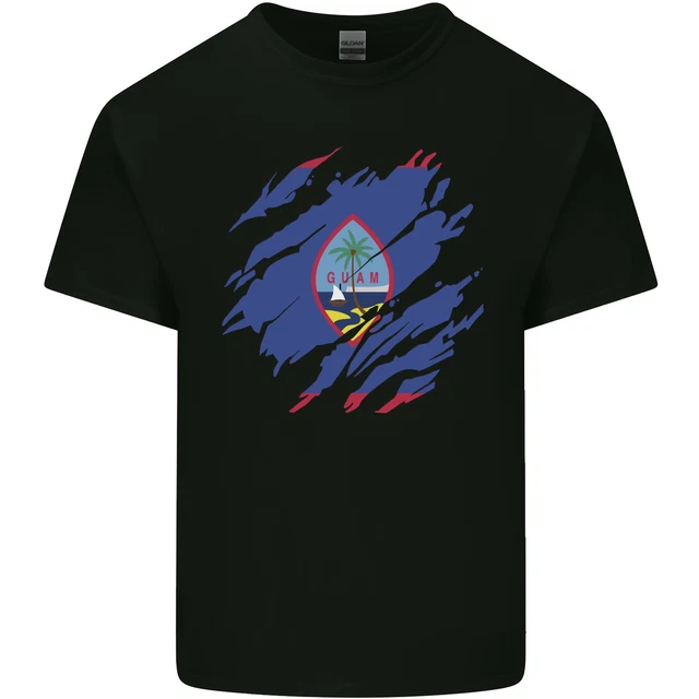 Hot Trending T-Shirt With Torn Flag Guam T-Shirt Design Preview Only ...