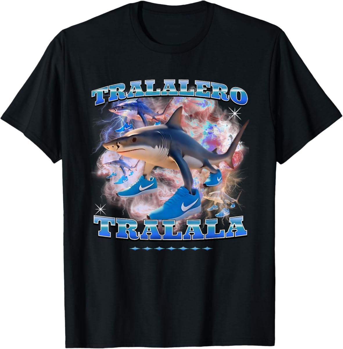 Hot Trending T-Shirt With Tralalero Trala Italian Brainrot Shark With ...