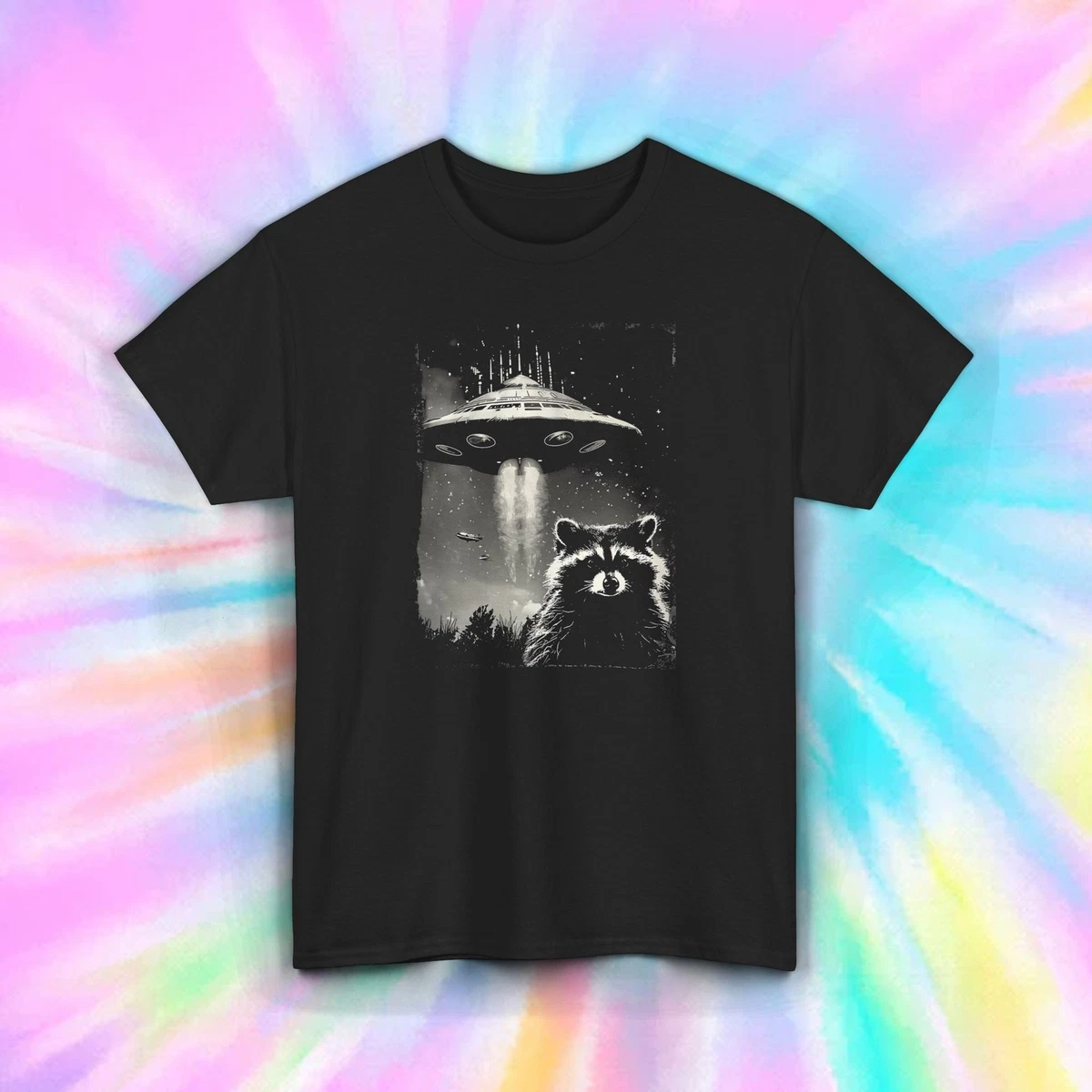 Hot Trending T-Shirt With Ufo Shirt Alien Abduction Beam Forest Graphic ...
