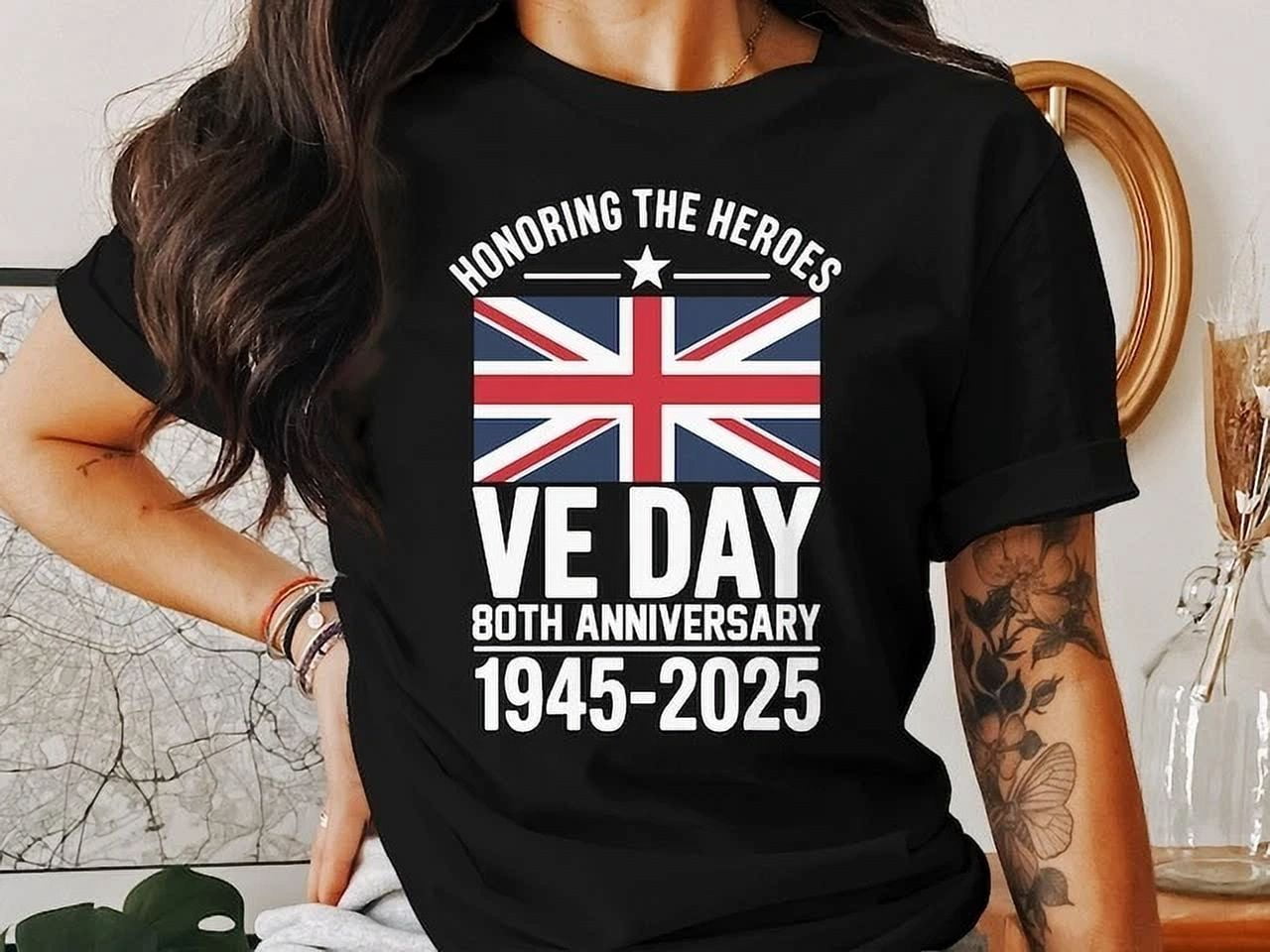 Hot Trending T-Shirt With Ve Day , 80Th Anniversary Tee, Union Jack ...