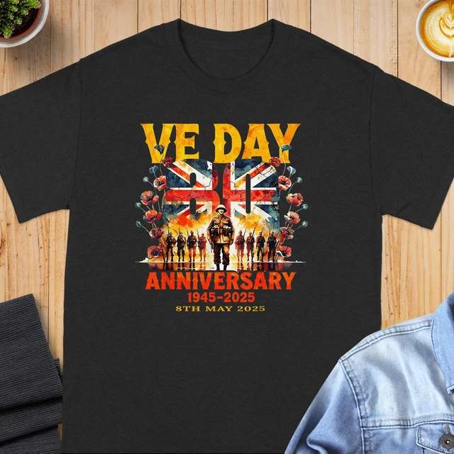 Hot Trending T-Shirt With Ve Day Anniversary 1945 2025 T Shirt, 80Th ...