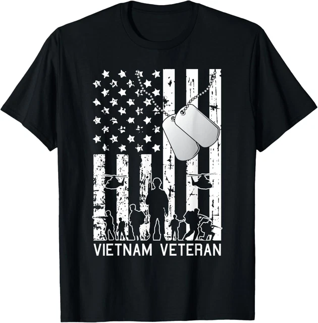 Hot Trending T-Shirt With Vietnam Veteran Cool American Flag Military ...