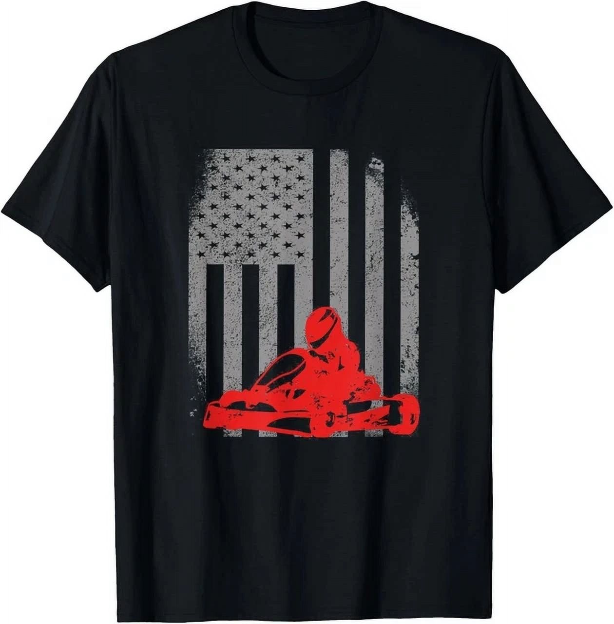 Hot Trending T-Shirt With Vintage American Go Kart Racing With Usa Flag ...