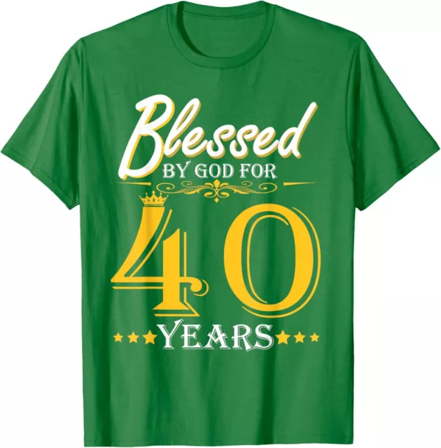 Hot Trending T-Shirt With Vintage Blessed By God For 40 Years Happy ...