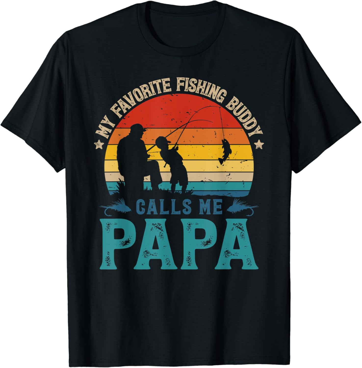 Hot Trending T-Shirt With Vintage Favorite Fishing Buddy Calls Me Papa ...