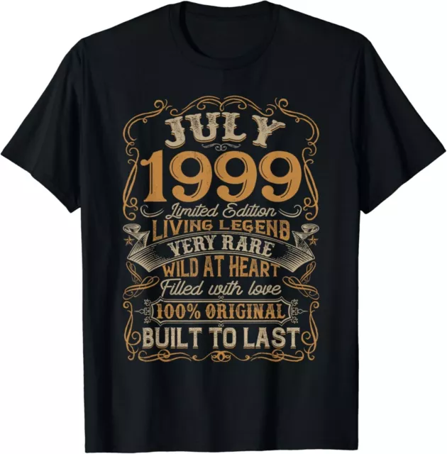 Hot Trending T-Shirt With Vintage July 1999 Born In 1999 Bday Party ...