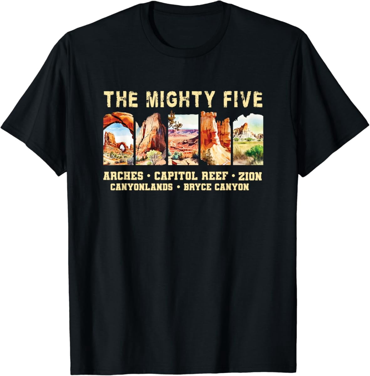 Hot Trending T-Shirt With Vintage Moab Souvenir Big 5 Utah Mighty Five ...