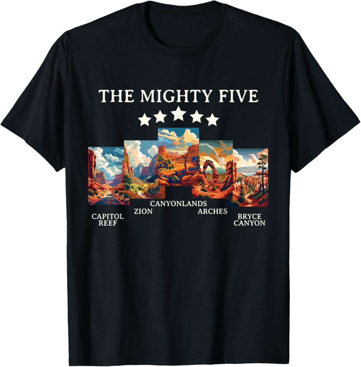 Hot Trending T-Shirt With Vintage Moab Utah Souvenir Big 5 Mighty Five ...