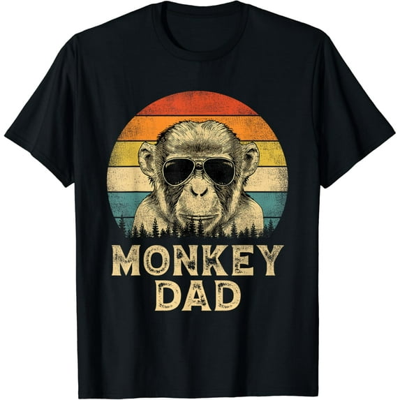 Hot Trending T-Shirt With Vintage Monkey Dad Monkey Lovers Daddy Father ...
