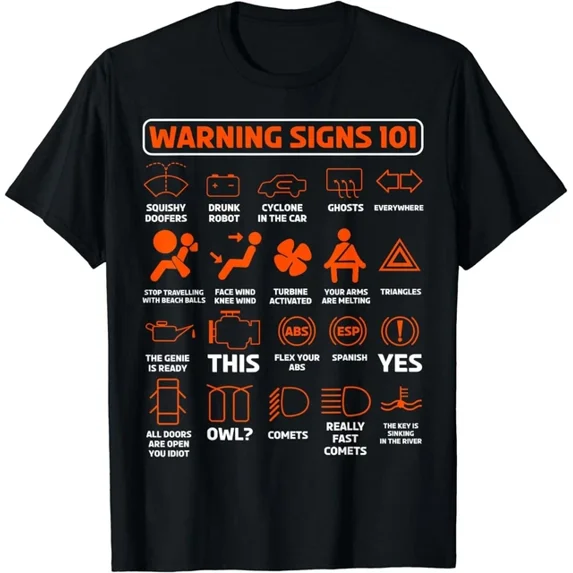Hot Trending T-Shirt With Warning Signs 101 For A Car And Bike Racer ...