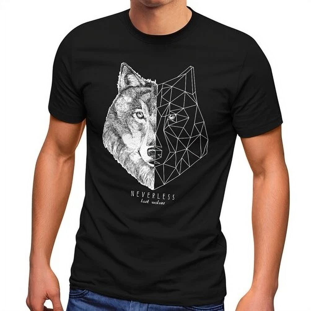 Hot Trending T-Shirt With Wolf Polygon Art Graphic Animal Fashion T ...