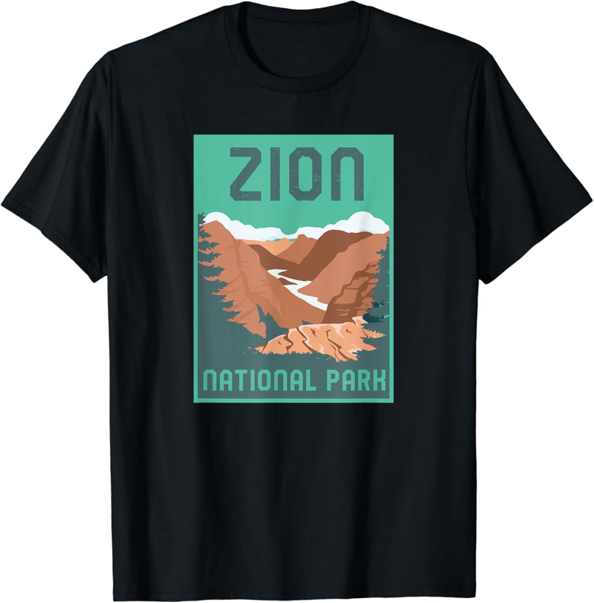 Hot Trending T-Shirt With Zion National Park Utah Vacation Poster Style ...