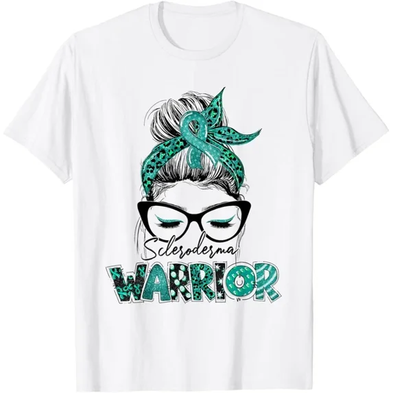 Hot Trending Teal Ribbon Messy Bun Hair Scleroderma Warrior Design ...