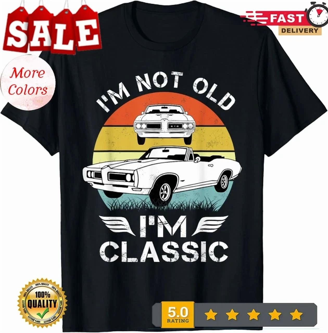 Hot Trending Tee With 1968 68 Gto Classic Car Old School Muscle Car ...