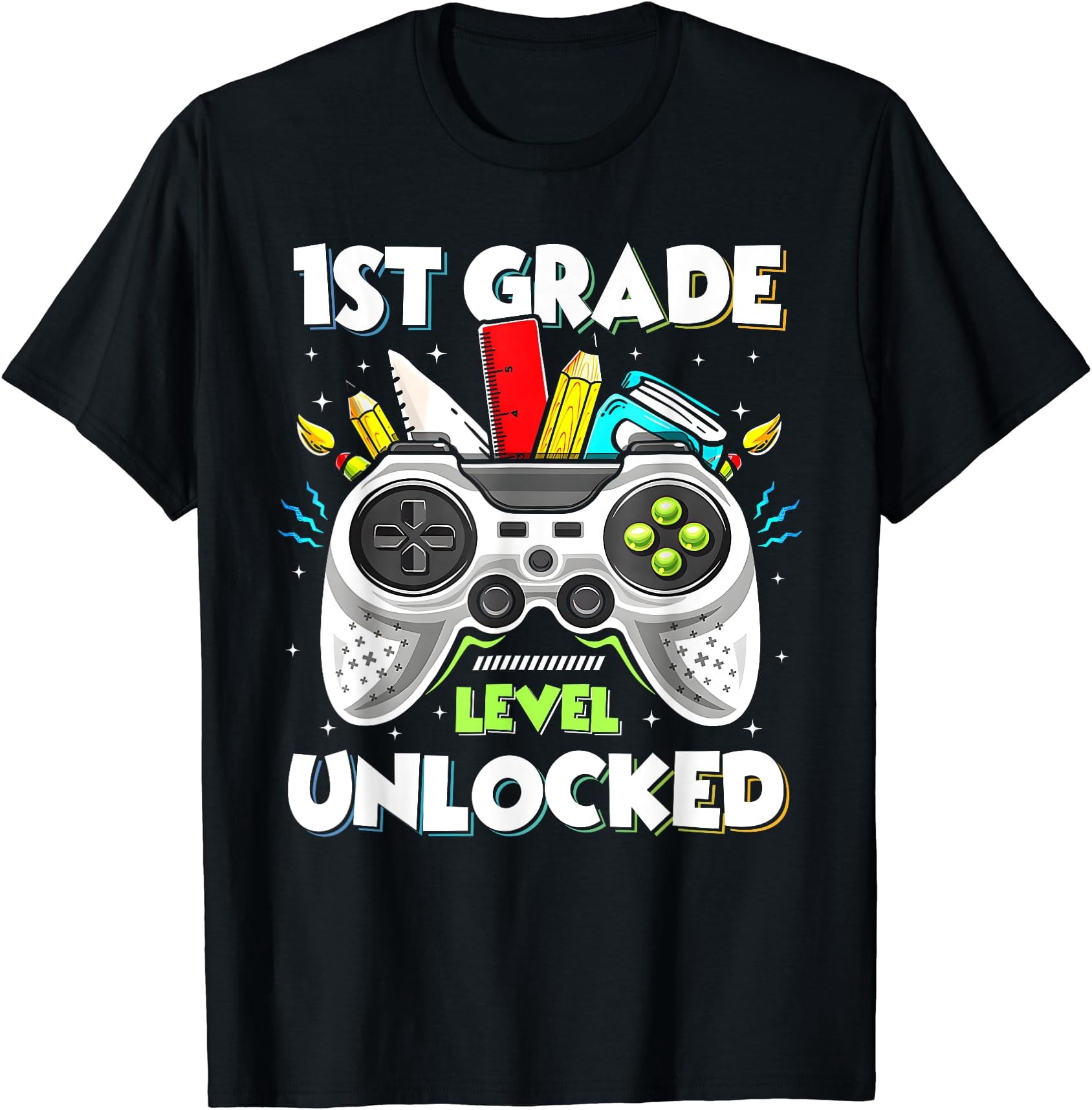 Hot Trending Tee With 1St Grade Level Unlocked Gamer First Day Of ...