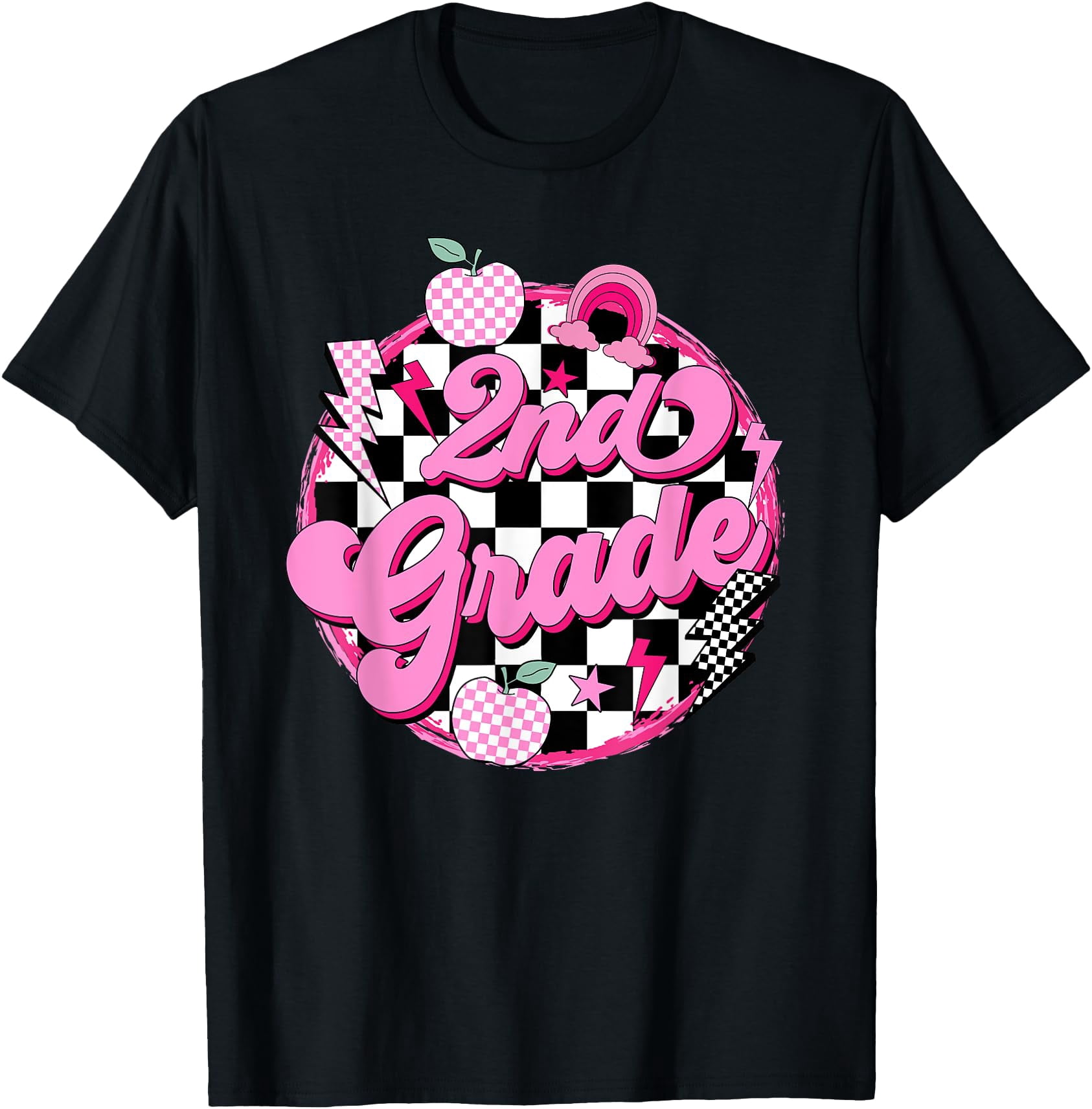 Hot Trending Tee With 2Nd Grade Teacher Women Retro Checkered First Day ...