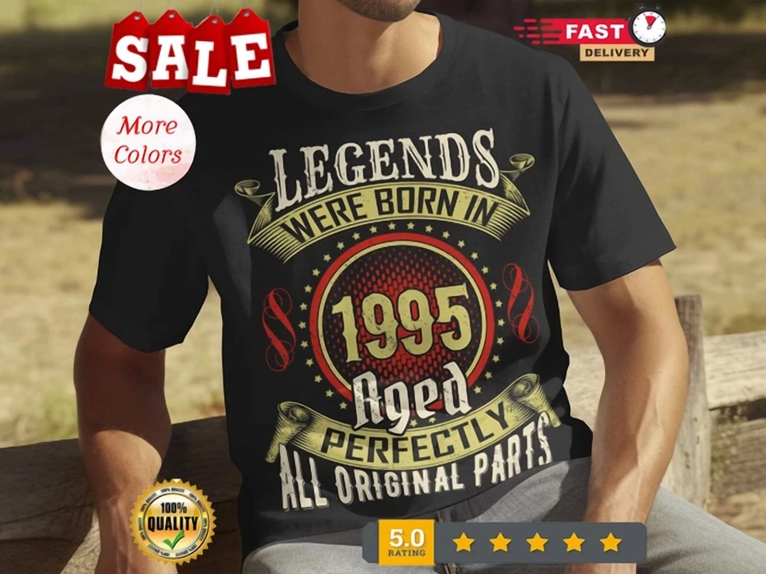 Hot Trending Tee With 30Th Birthday Men'S T-Shirt Born 1995 Legend ...
