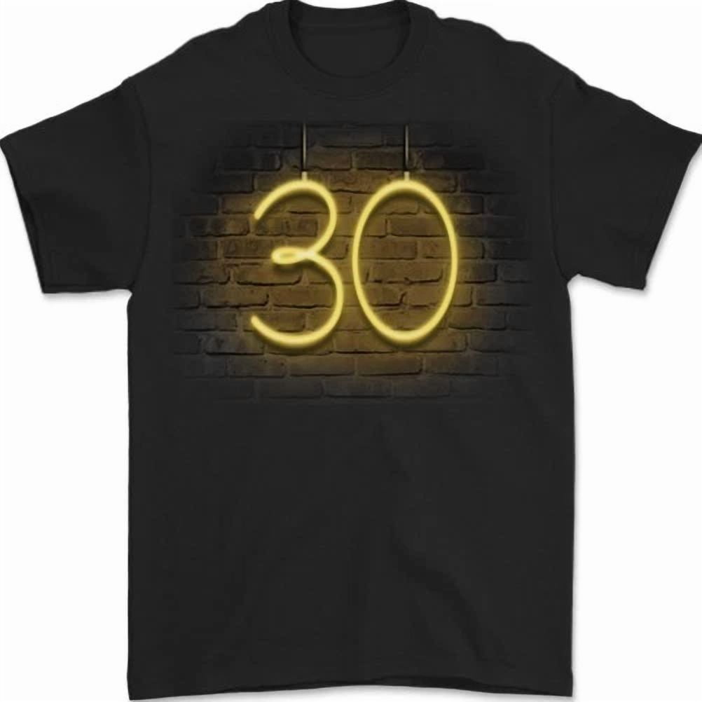 Hot Trending Tee With 30Th Birthday Neon Lights 30 Year Old Mens Womens ...