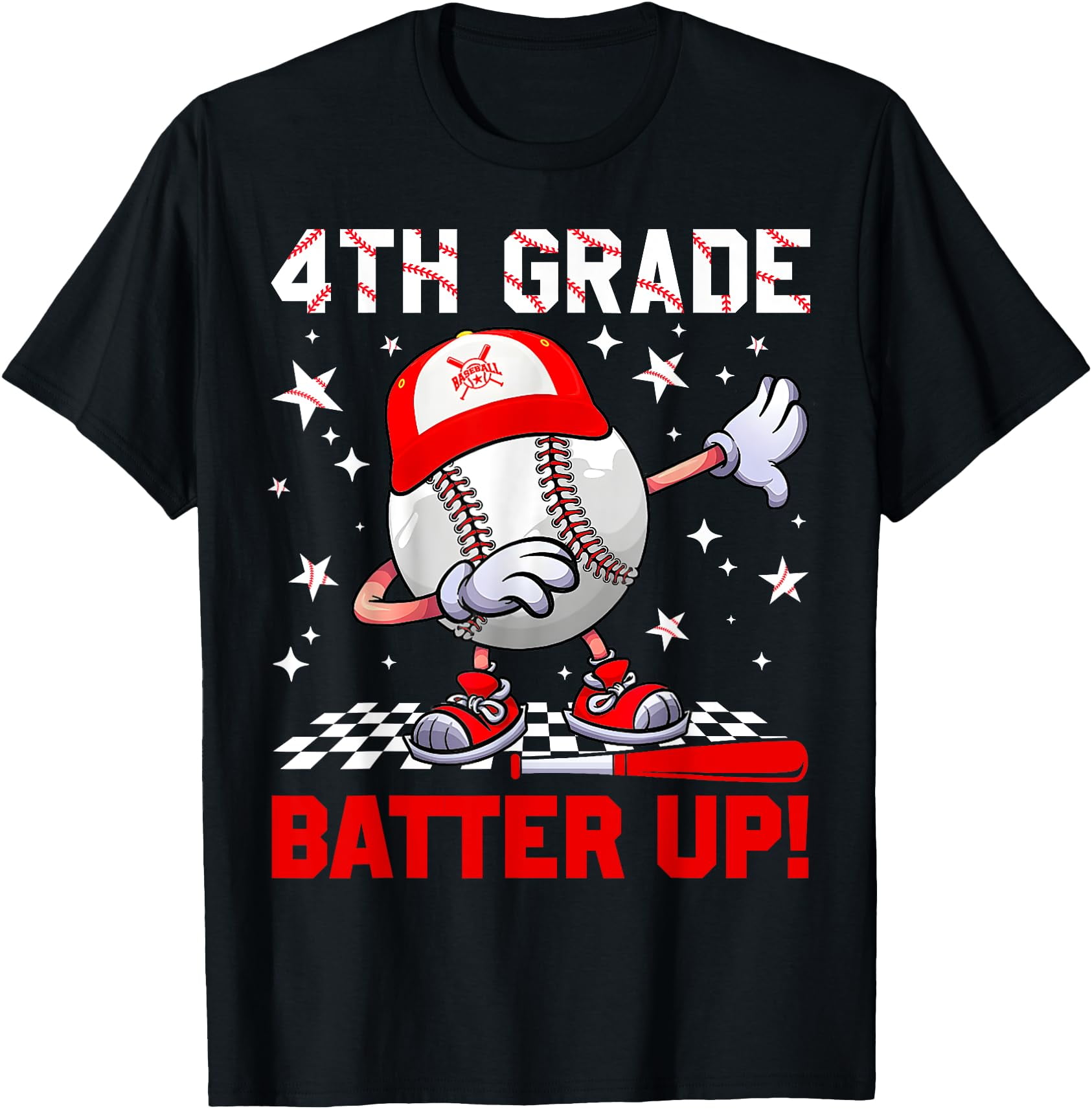 Hot Trending Tee With 4Th Grade Batter Up Baseball First Day Of School ...
