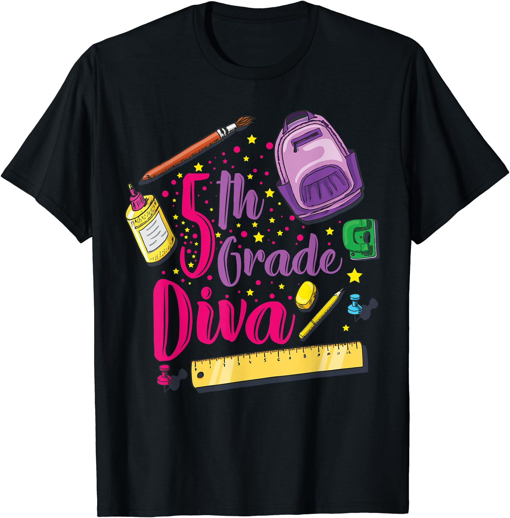 Hot Trending Tee With 5Th Grade Diva Shirt First Day Of School Girl ...
