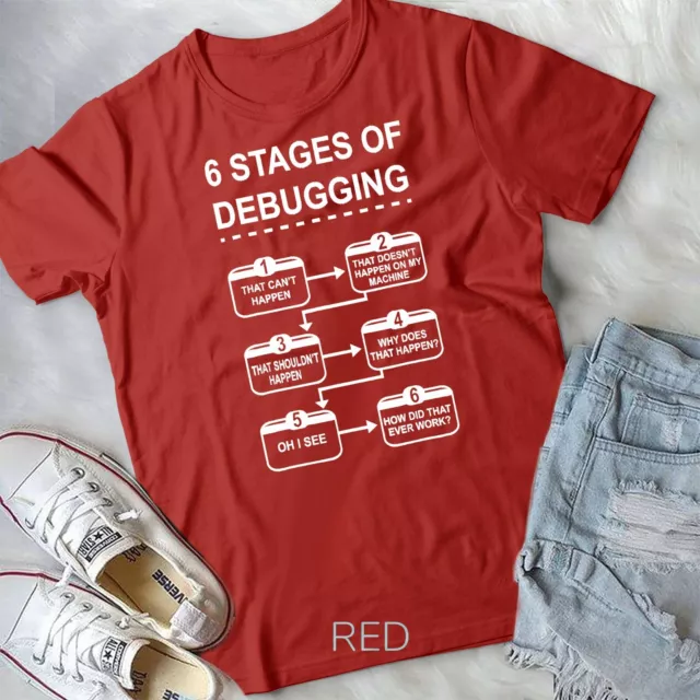 Hot Trending Tee With 6 Stages Of Debugging Design Programming Computer ...