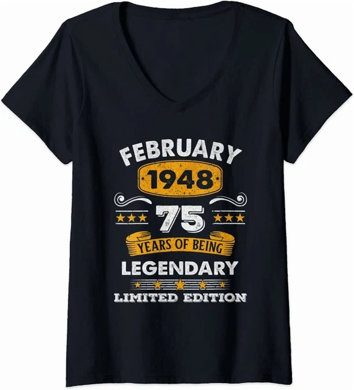 Hot Trending Tee With 75 Years Old 75Th Birthday Legend Since February ...