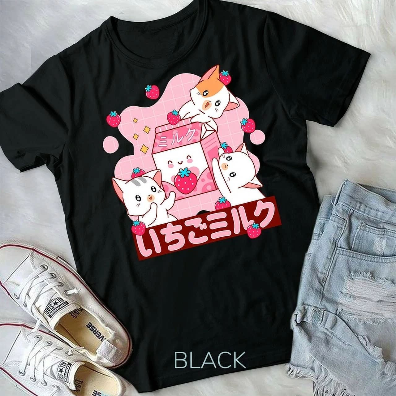 Hot Trending Tee With 90S Japanese Otaku Stylish Aesthetic Strawberry ...