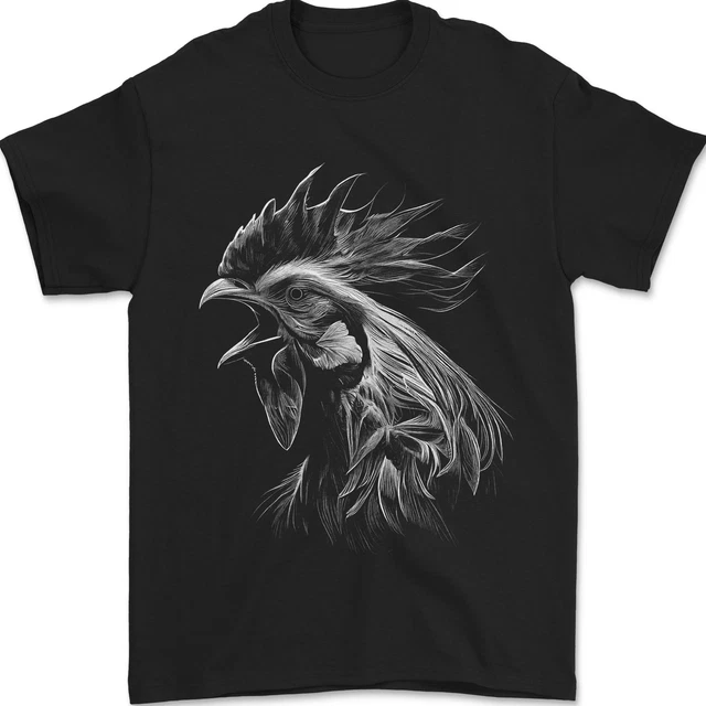 Hot Trending Tee With A Monochrome Rooster Farmer Farming Mens Womens S ...