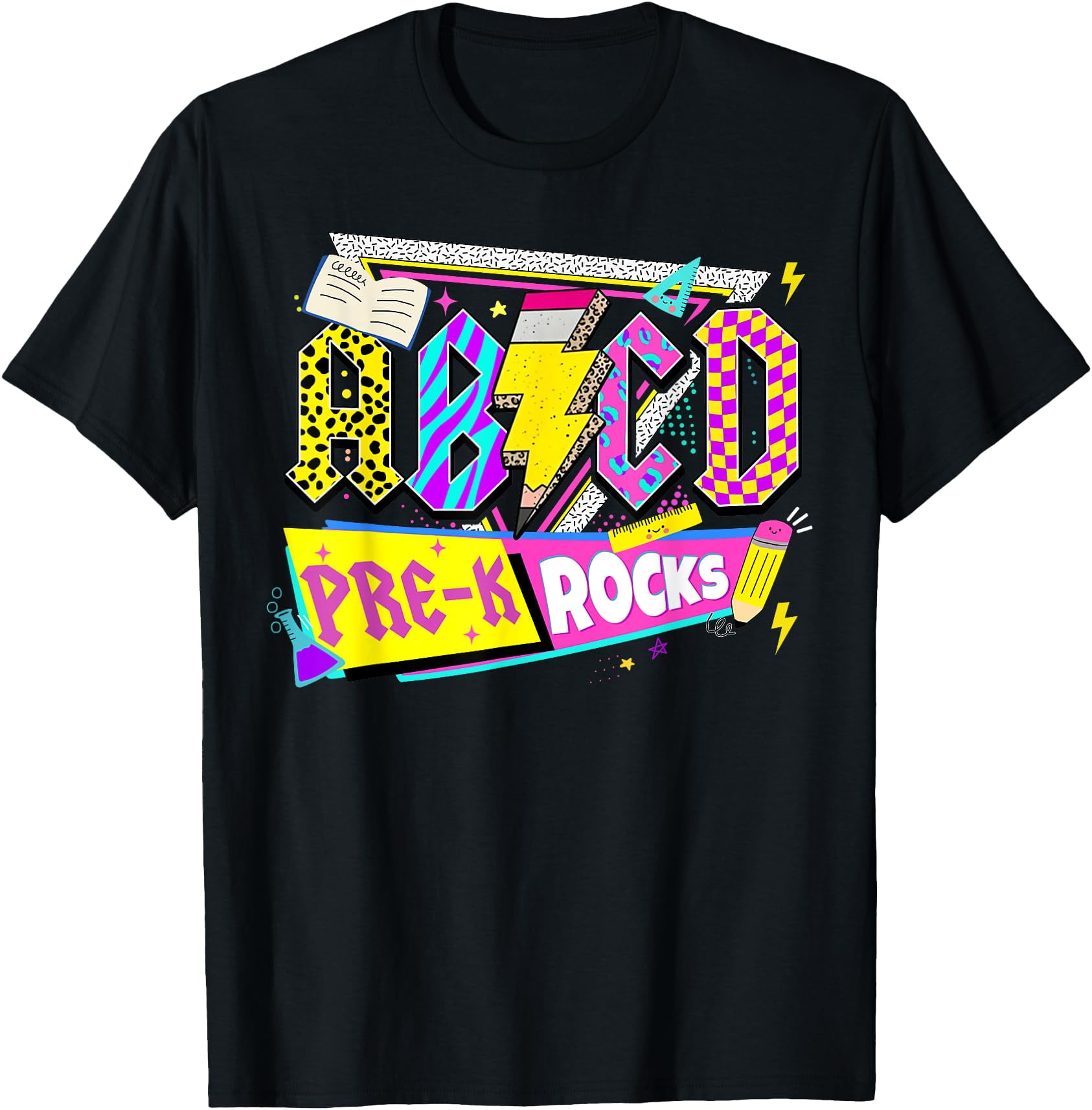Hot Trending Tee With Abcd Pre-K Rocks Back To School Prek Kindergarten ...