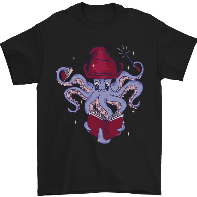 Hot Trending Tee With An Octopus Wizard Magic Magician Mens Womens S-5Xl T-Shirt - Walmart.com