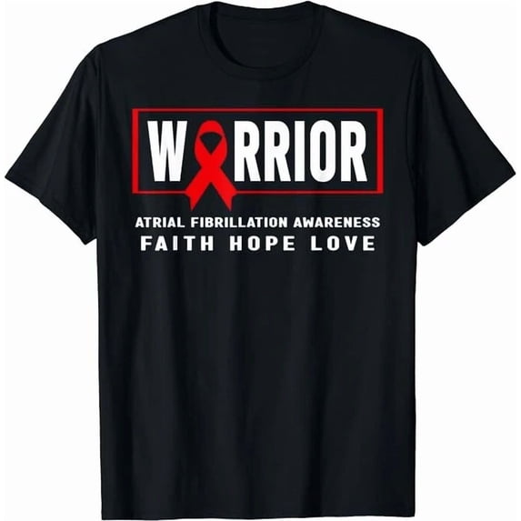 Hot Trending Tee With Atrial Fibrillation Warrior - Afib Awareness ...