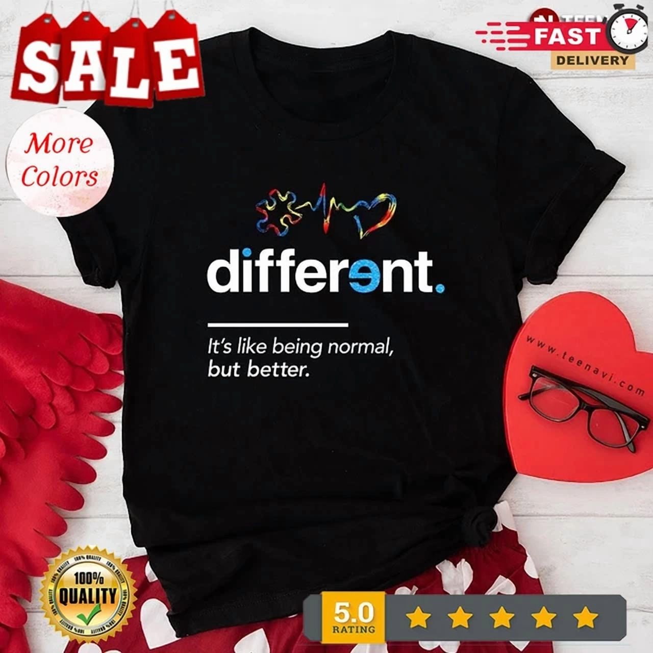 Hot Trending Tee With Autism Awareness Different It?S Like Being Normal ...