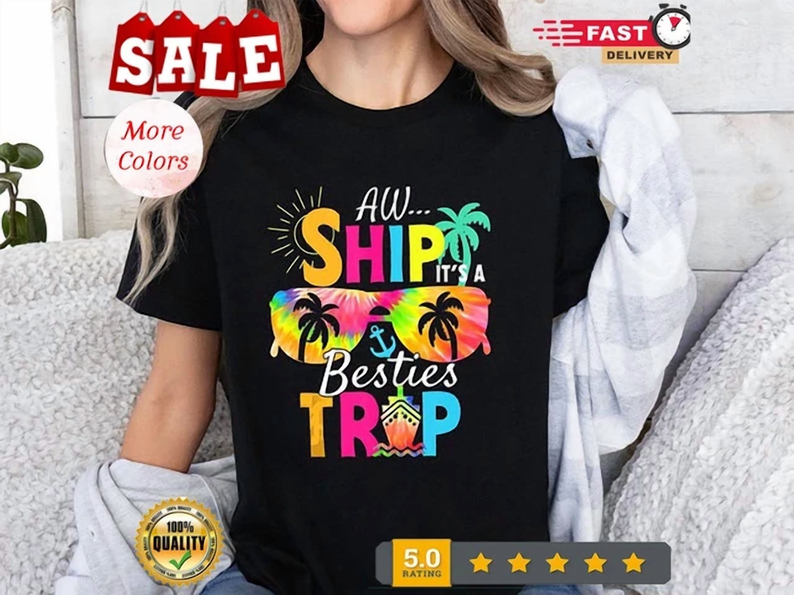 Hot Trending Tee With Aw Ship It'S A Bestie'S Trip,Bestie'S Cruise ...