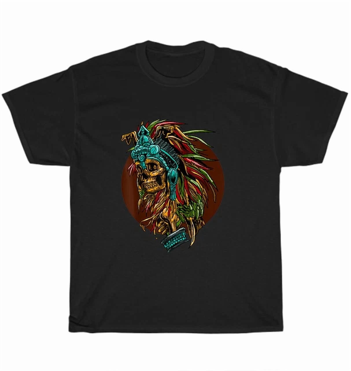 Hot Trending Tee With Aztec Skull Cool Death'S Head Skeleton Inca Maya ...