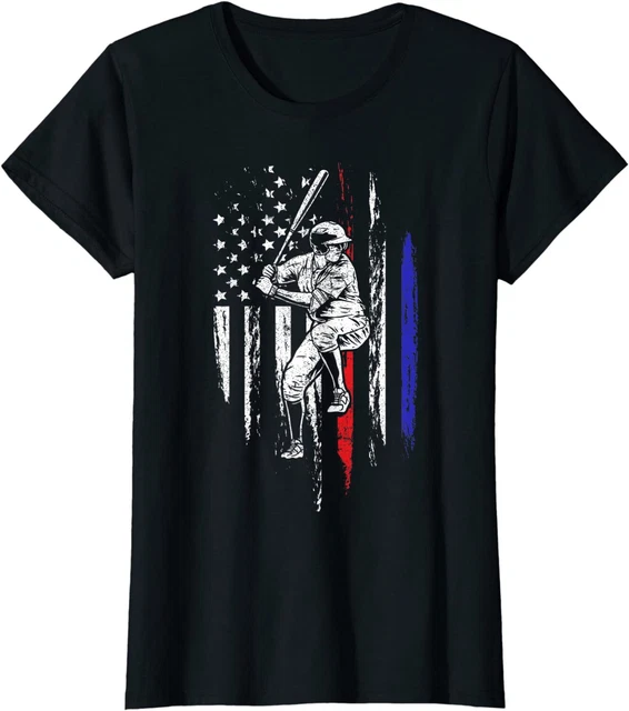 Hot Trending Tee With Baseball American Flag Batter Hitting Usa 4Th Of ...