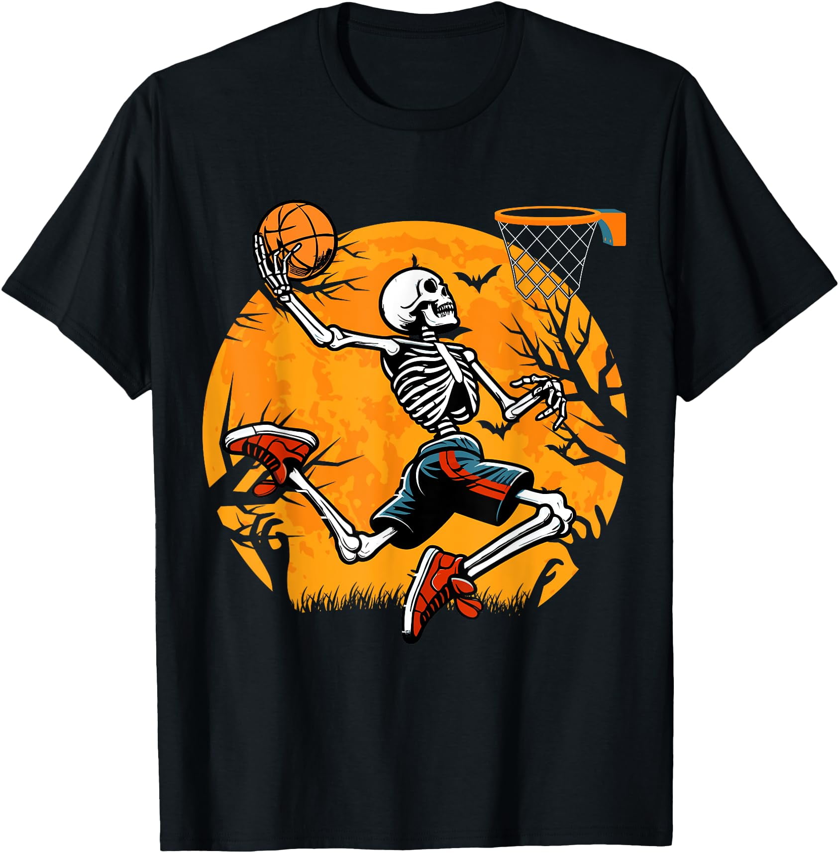 Hot Trending Tee With Basketball Skeleton Halowen Spooky Basketball ...