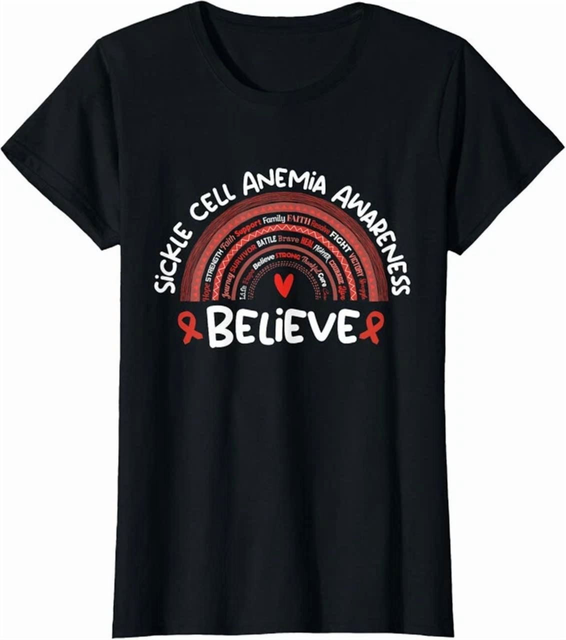 Hot Trending Tee With Believe Awareness Month Sickle Cell Anemia T ...