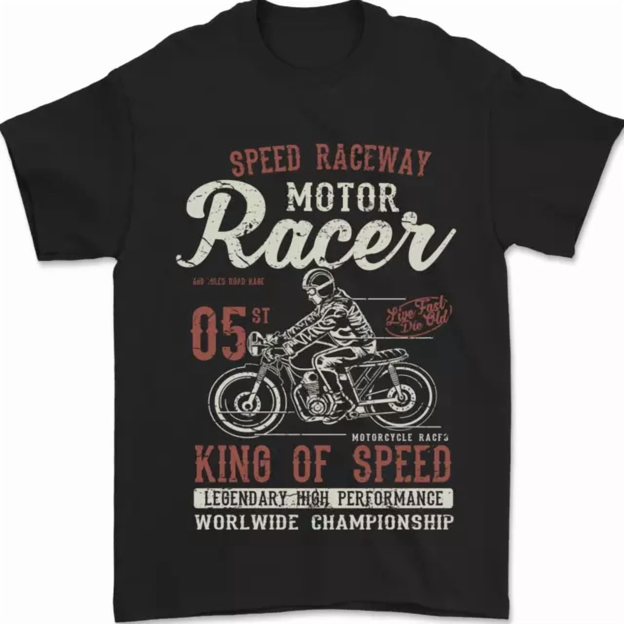 Hot Trending Tee With Biker King Of Speed Motorcycles Cafe Racer Mens ...