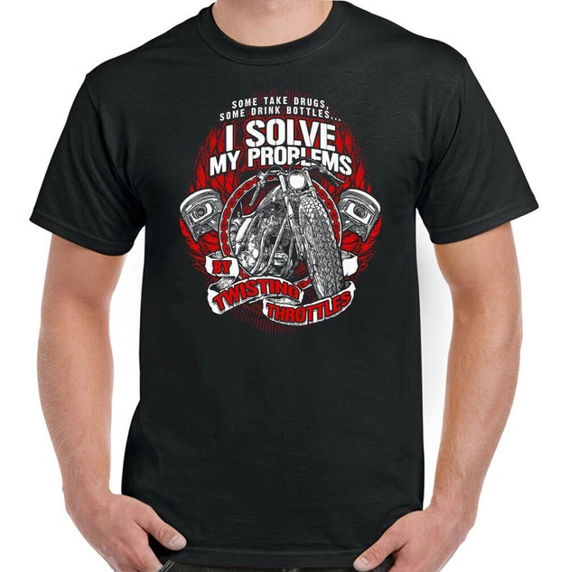 Hot Trending Tee With Biker T-Shirt Twisting Throttles Mens Womens ...