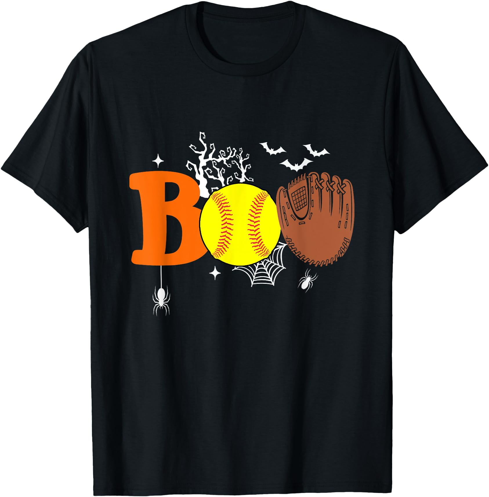 Hot Trending Tee With Boo Softball Spooky Softball Player Unisex S-5Xl ...